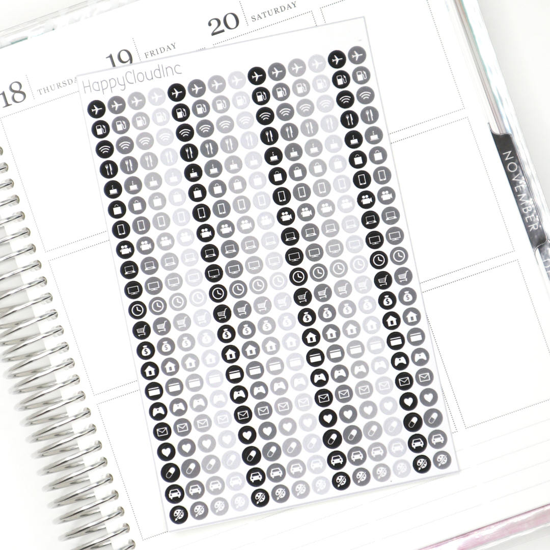 Mini Daily Icon Stickers – Happy Cloud Inc